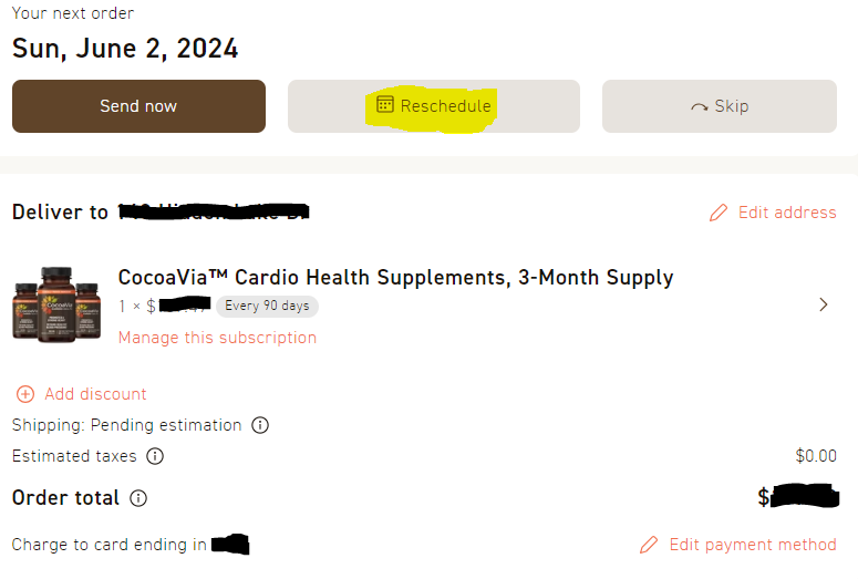 How can I change my next order date? – CocoaVia™ Customer Care